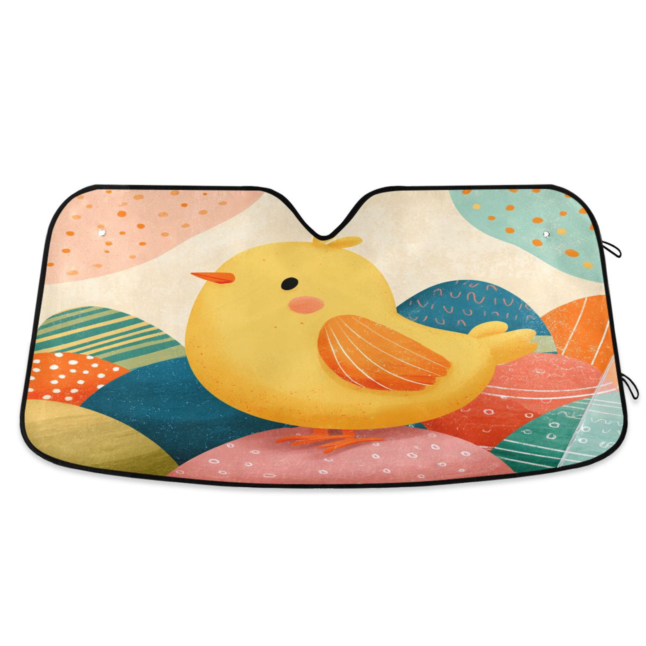 Cartoon Chicken on Easter Eggs Windshield Sun Shade Automobile Visor ...