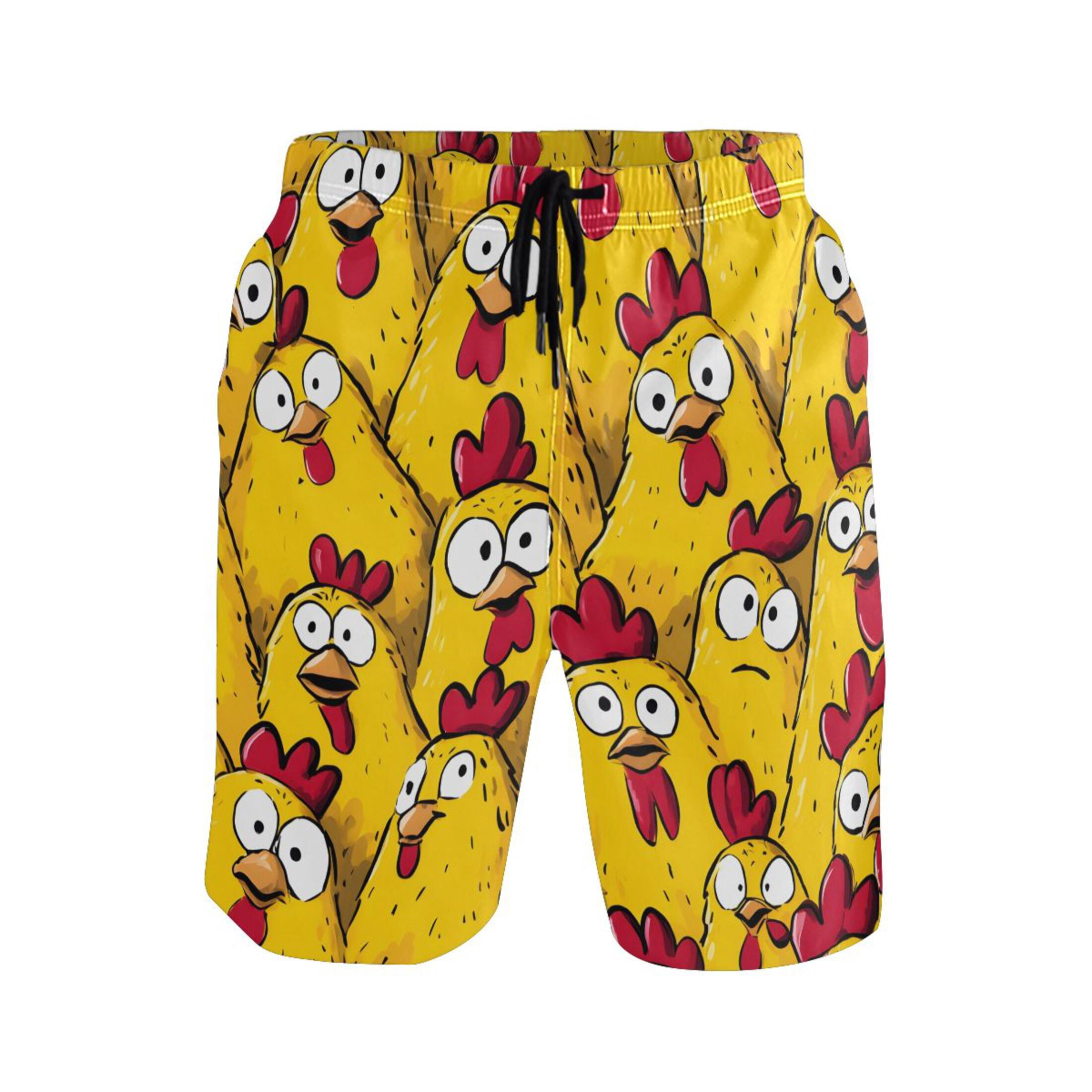 Cartoon Chickens Their Bodie Pattern Mens Swim Trunks Quick Dry Board ...