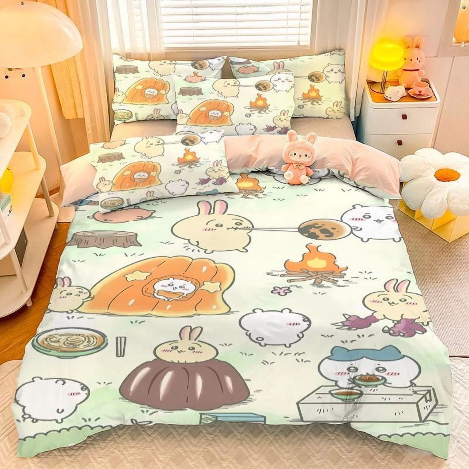 Cartoon Chiikawa Bedding Set Usagi Duvet Cover Pillow Case Gift Home ...