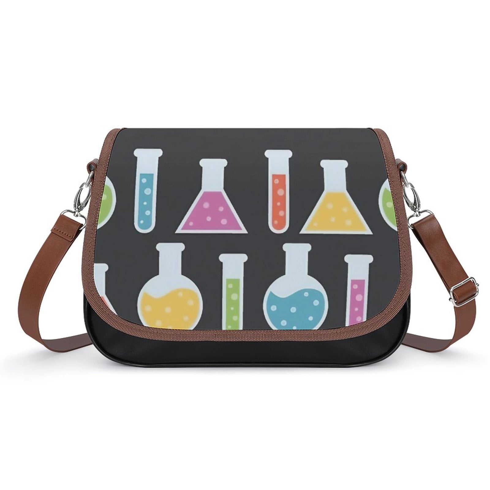 Cartoon Children Kid Student Are Studying Chemistry Vintage Crossbody ...