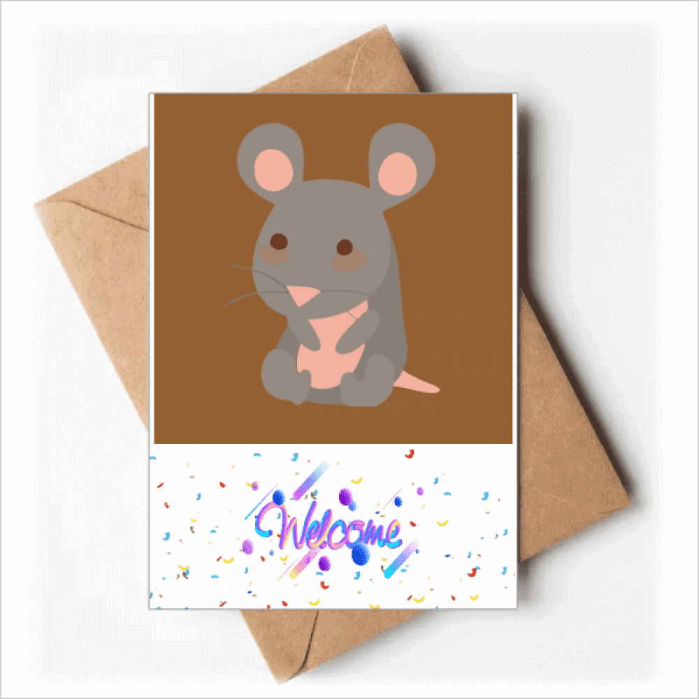 Cartoon Children Lovely Mouse Zodiac Propitious Welcome Back Greeting ...