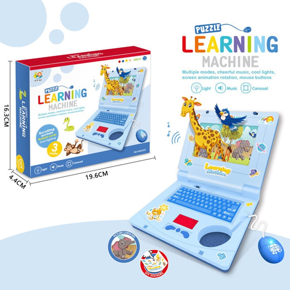 Cartoon Children's Computer Toy Mini Office Pretend Play Laptop with ...