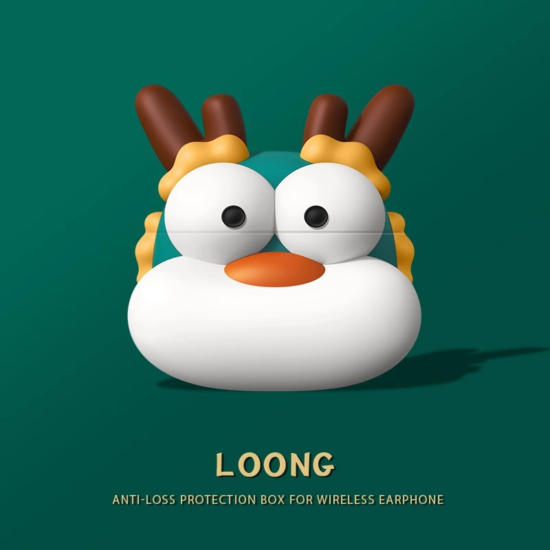 Cartoon Chinese Loong Silicone Protective Case for Apple AirPods Pro ...