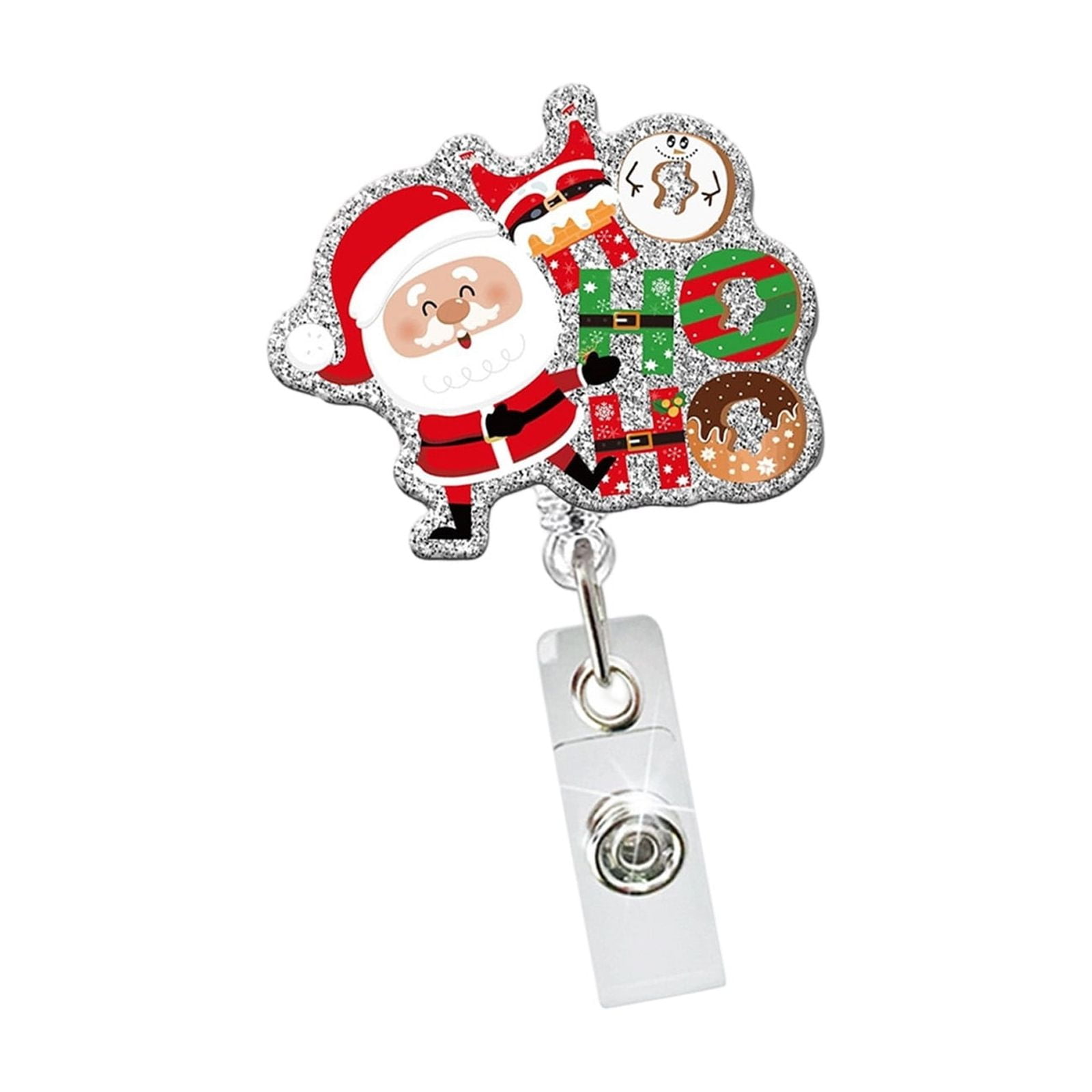 Cartoon Christmas Badge Holder with Metal Belt Clip Retractable ABS ...