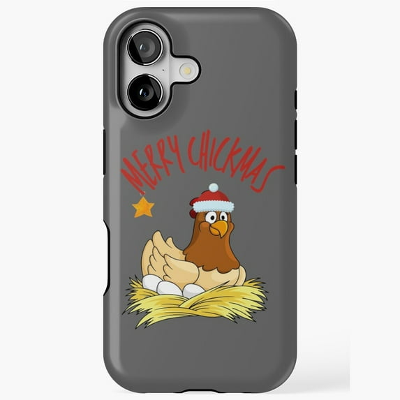 Cartoon Christmas Chicken Holiday Art Phone Case with iPhone 17 to 11 ...