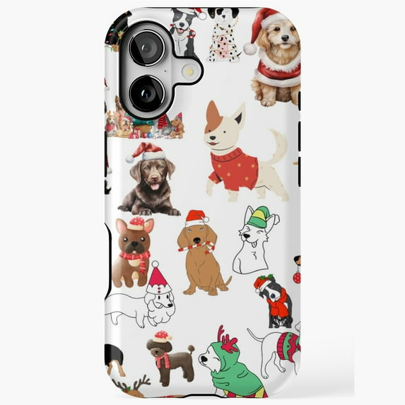 Cartoon Christmas Dog Holiday Season Festive Design iPhone Case for 17 ...