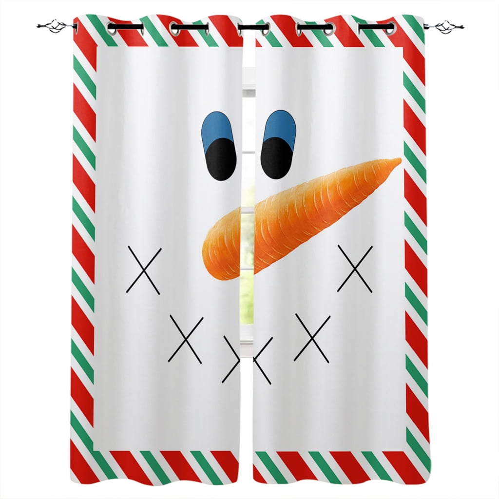 Cartoon Christmas Funny Pink Santa Claus 2Pcs Window Blinds Treatment ...