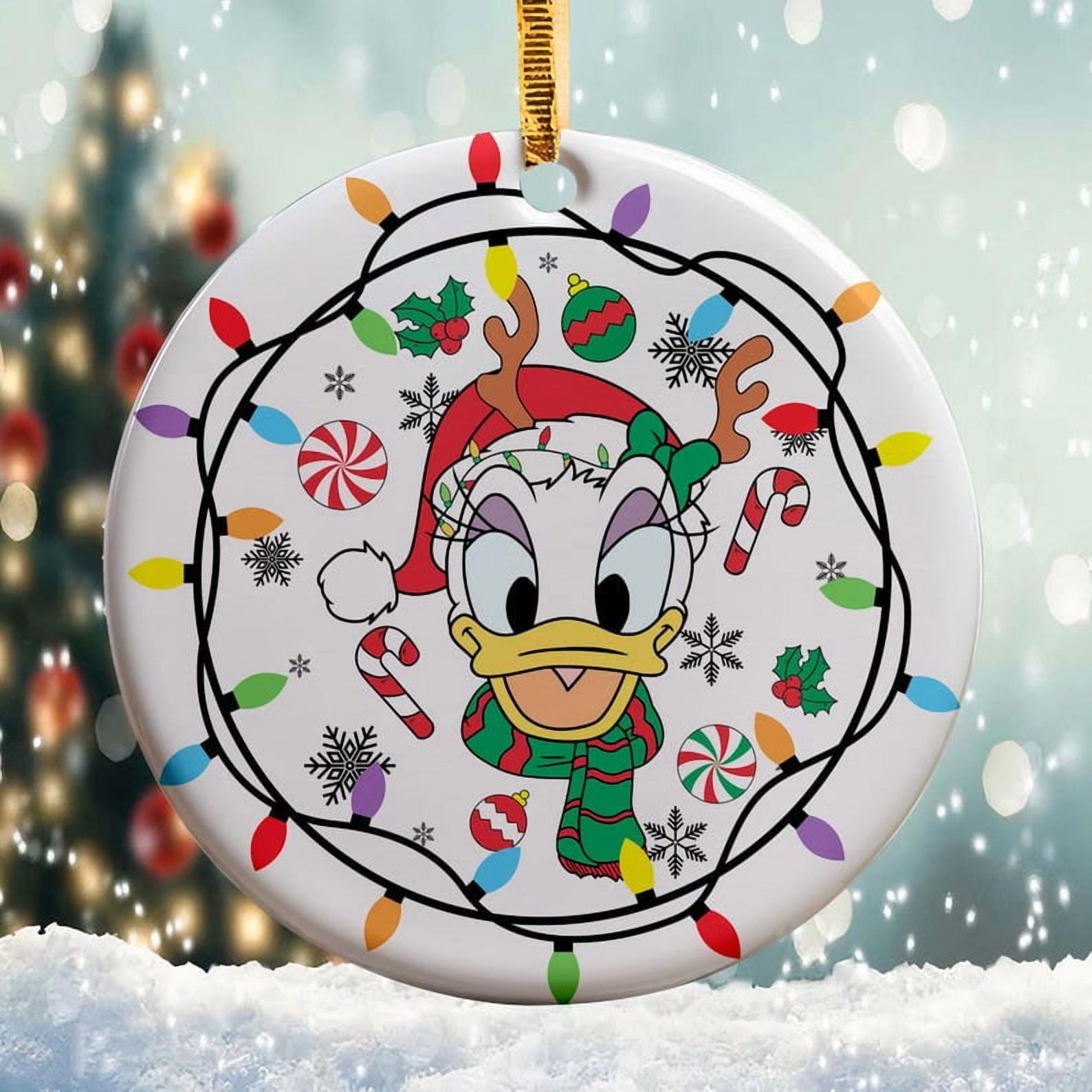 Cartoon Christmas Round Ornament, Flat Ceramic Ornament, Gift Idea For ...