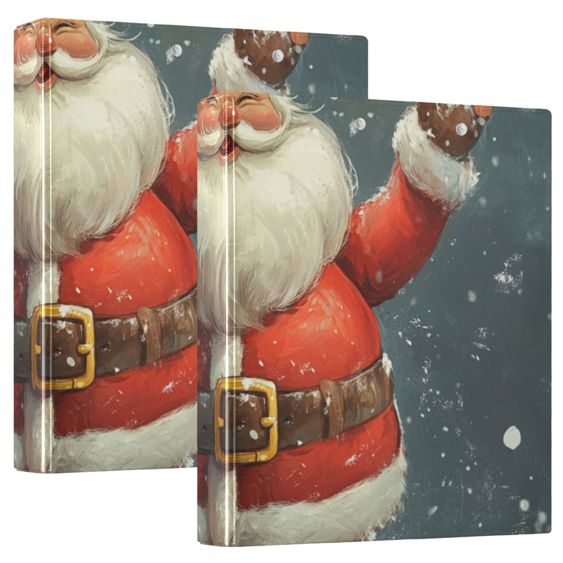 Cartoon Christmas Santa 3 Ring Binders 1.5 inch Hardcover File Folders ...