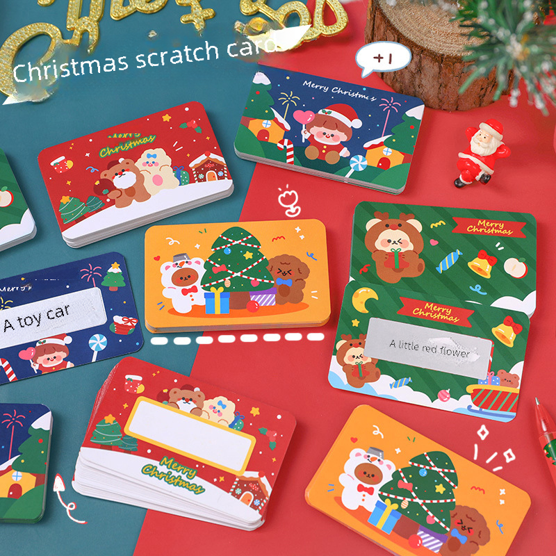 Cartoon Christmas Scratch Card Children's Christmas Activities ...