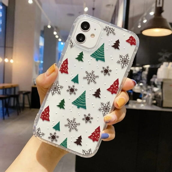 Cartoon Christmas Tree Snowman Phone Case For iPhone 17 16 15 14 Plus ...