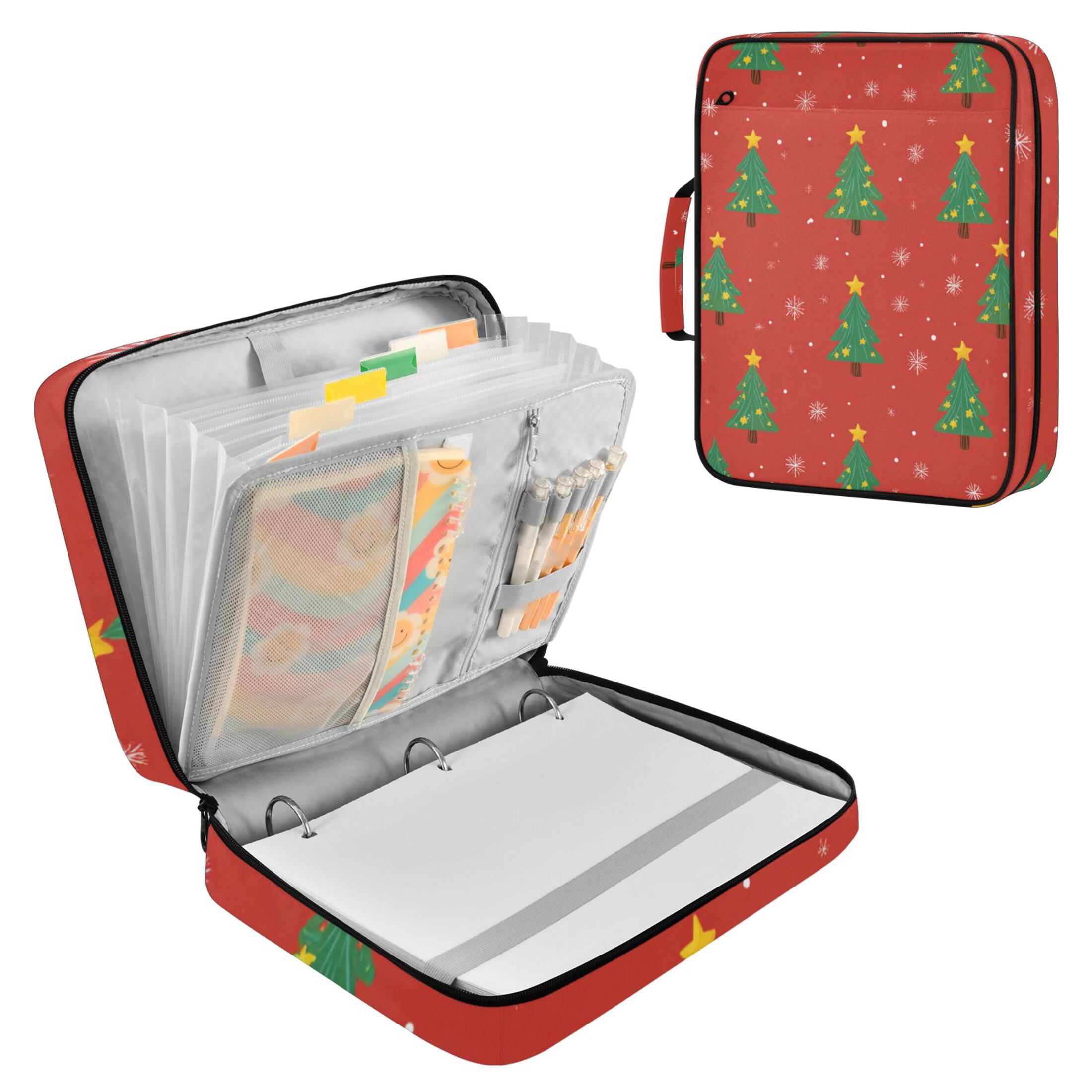 Cartoon Christmas Trees with Stars Accordion File Organizer Expanding ...