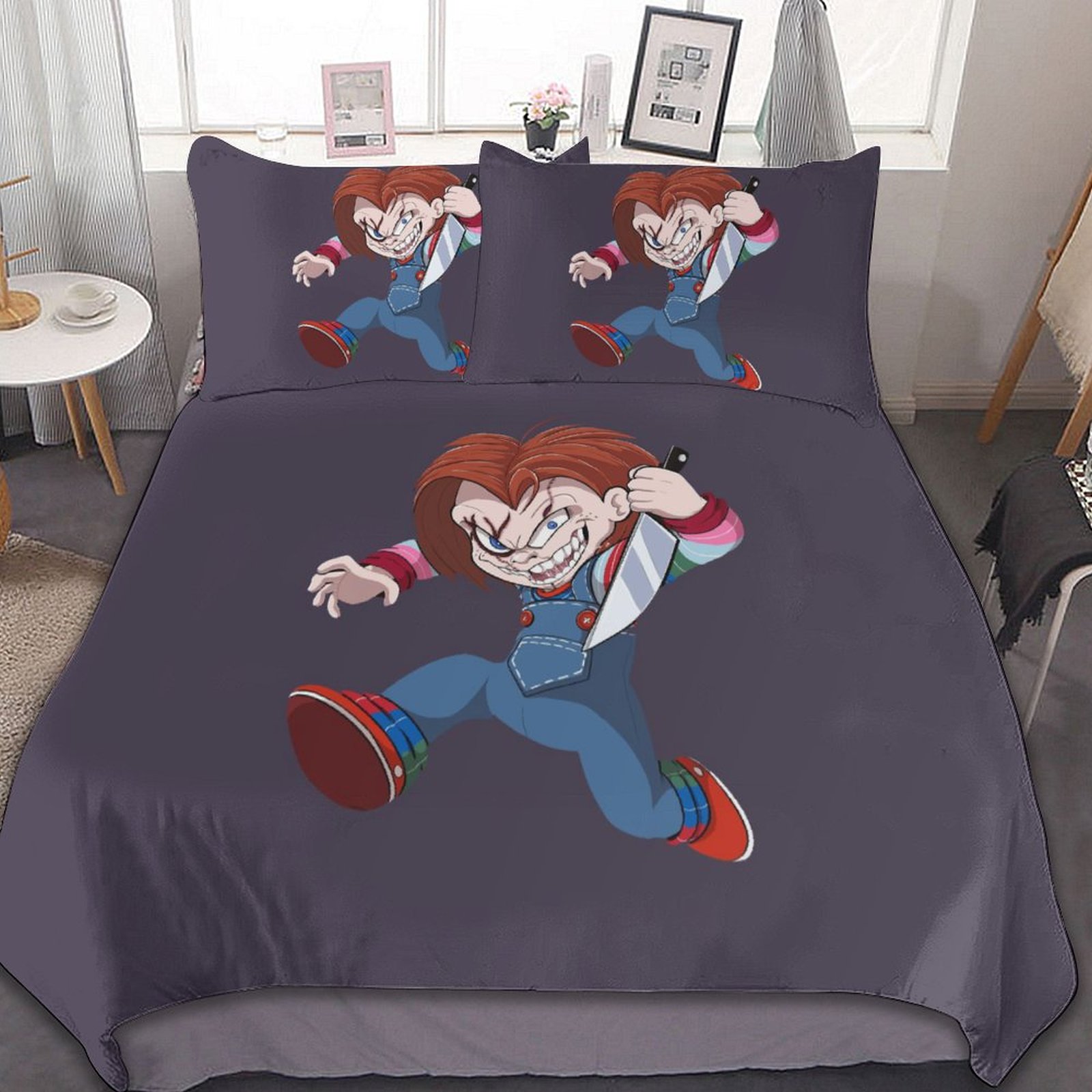 Cartoon Chucky 3 Piece Bedding Sets Decor Comforter Sets With One Duvet ...