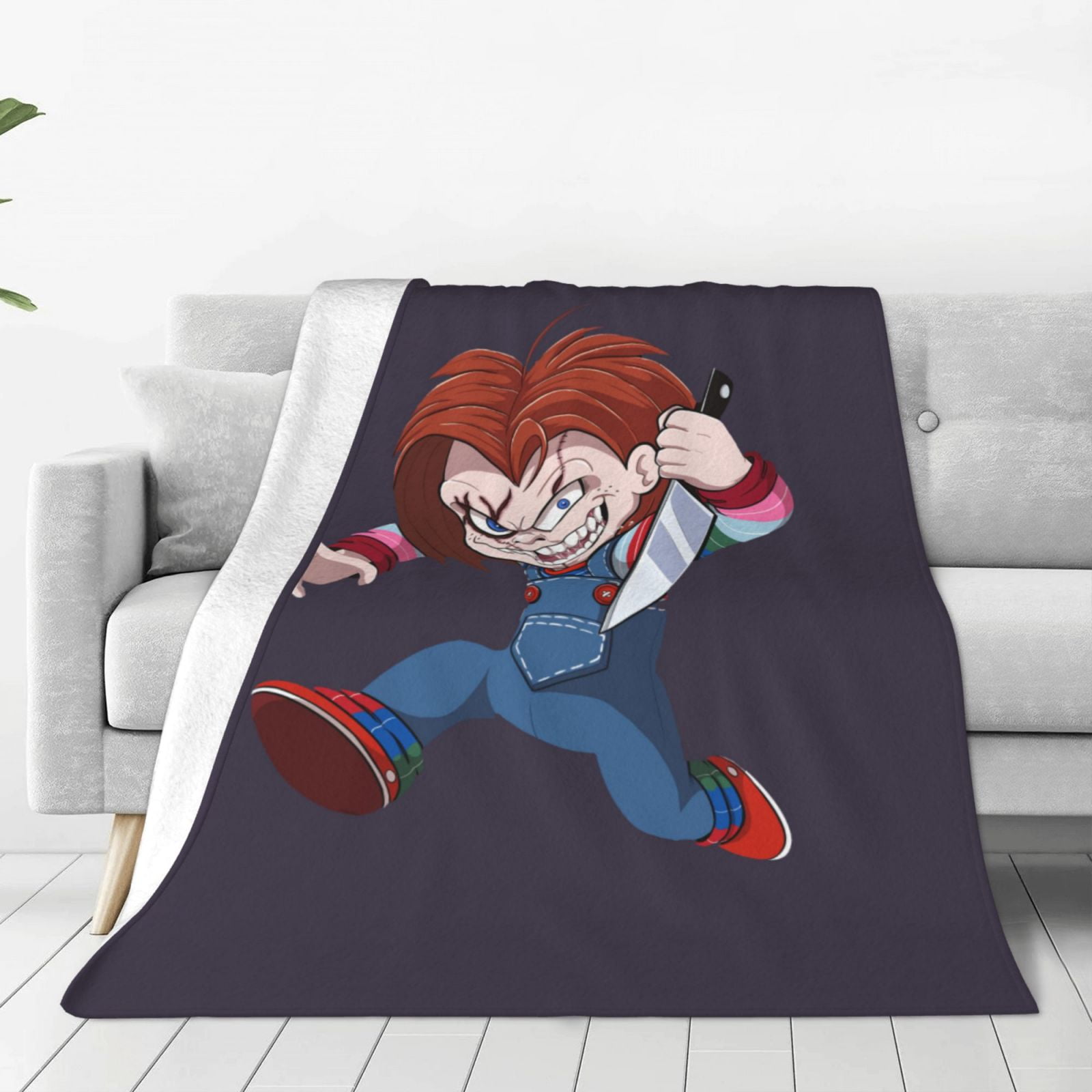 Cartoon Chucky Flannel Blanket Cozy Ultra-Soft Micro Fleece Flannel ...