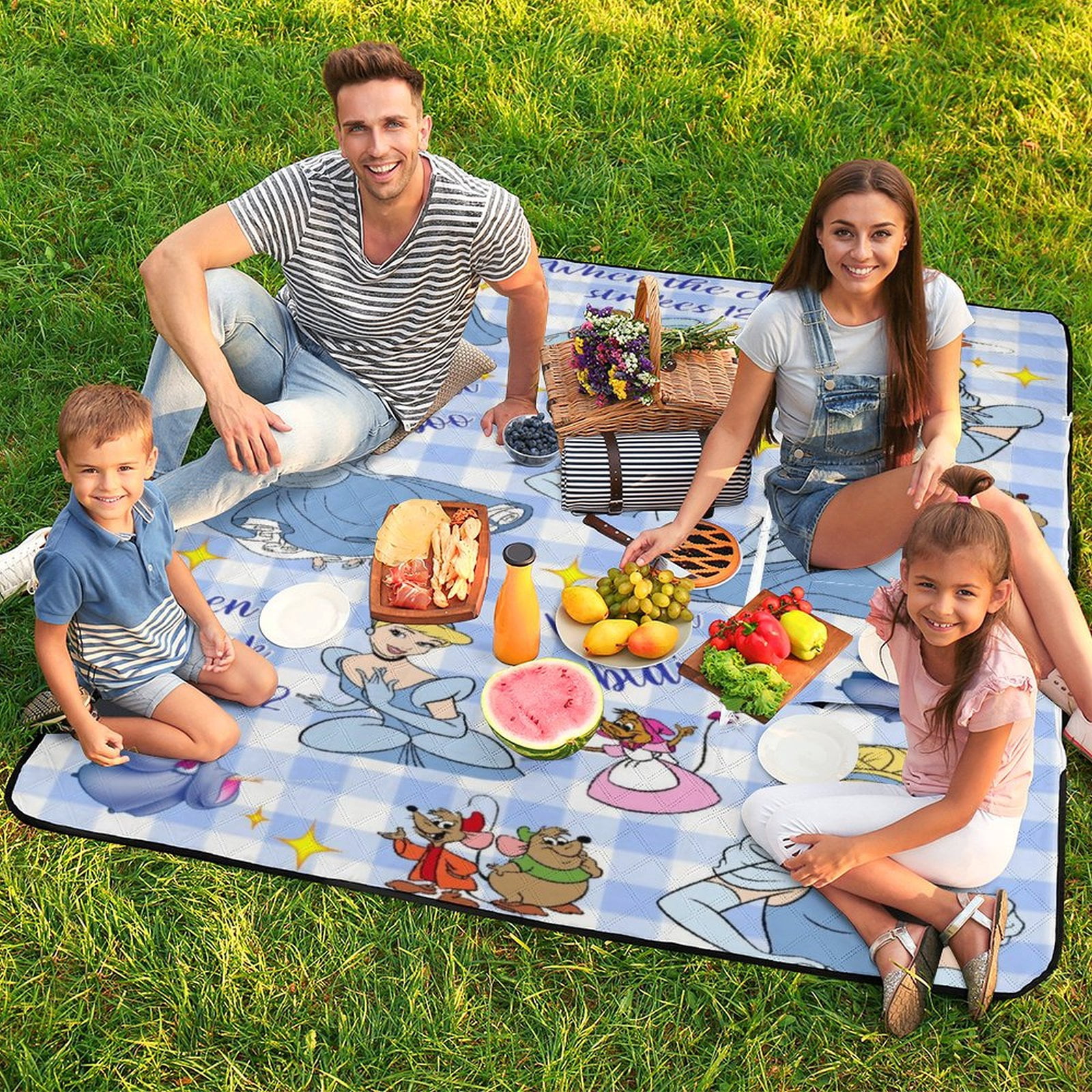 Cartoon Cinderella Classic Princess Picnic Blankets Extra Large - Beach ...