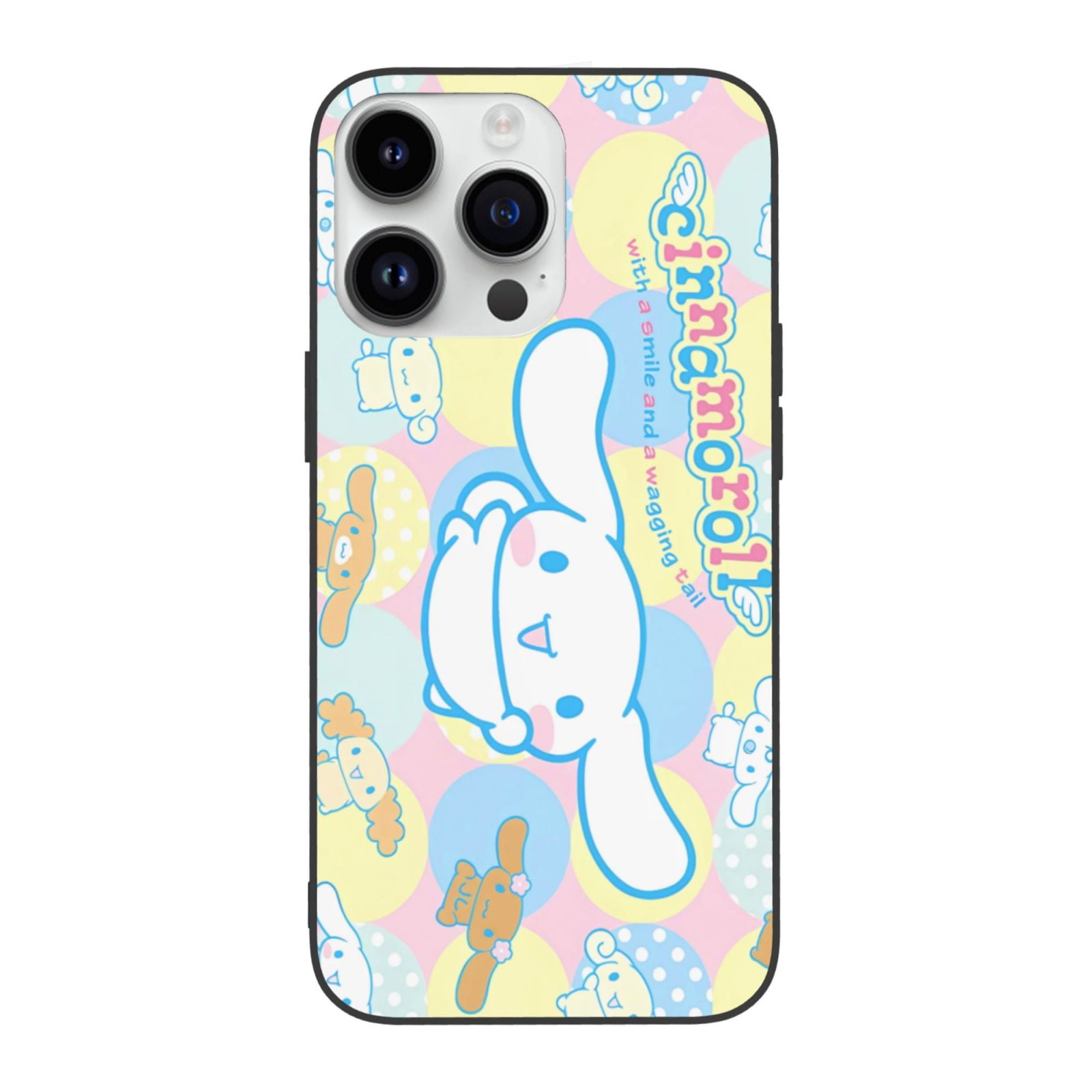 Cartoon Cinnamon Dog themed iPhone 14-inch silicone case, unisex ...