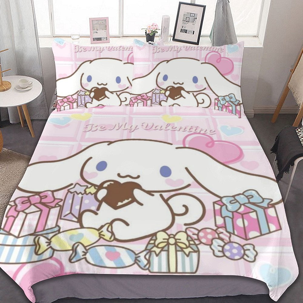 Cartoon Cinnamoroll 3-Piece Bed Set Warm and Comfortable Kawaii Bedding ...