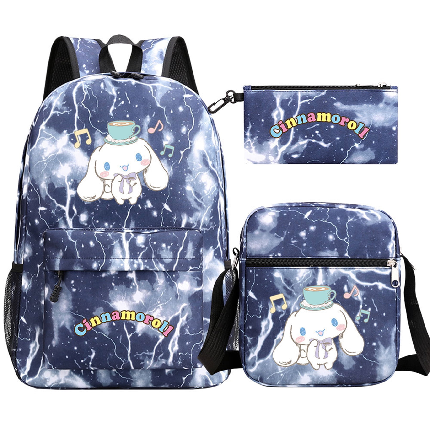 Cartoon Cinnamoroll Backpack-Student 3 in 1 School Bookbag Set-Large ...