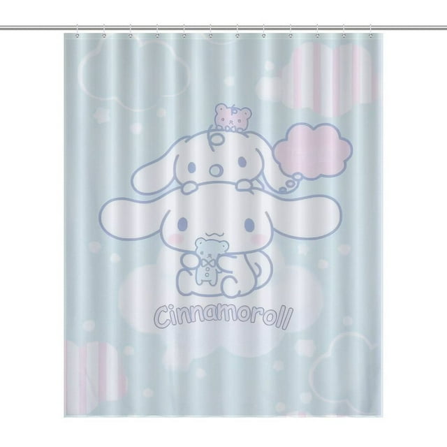 Cartoon Cinnamoroll Shower Curtain Room Dividers Cute Water Proof Ombre ...