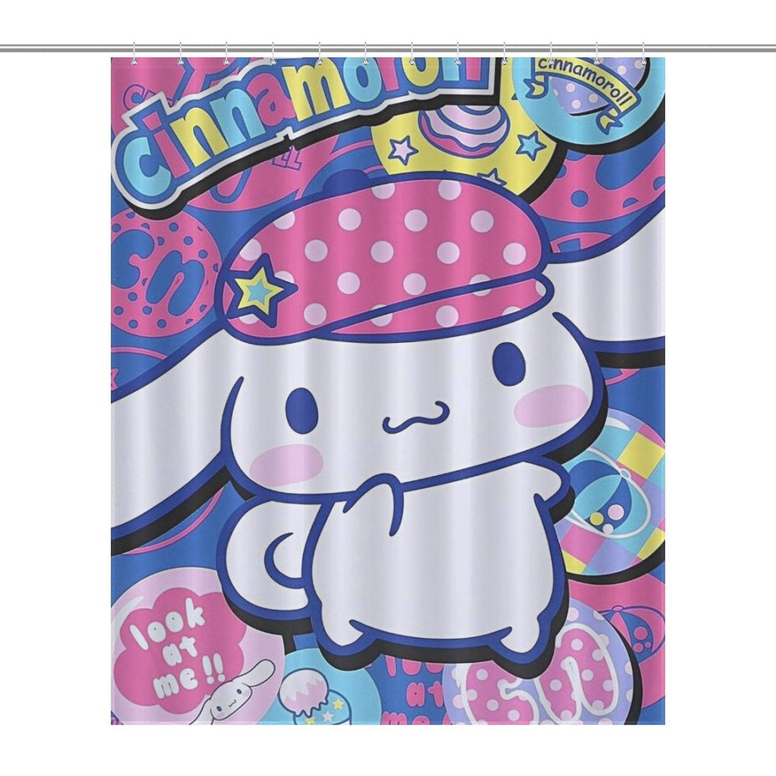 Cartoon Cinnamoroll Shower Curtain Room Dividers Cute Water Proof Ombre ...