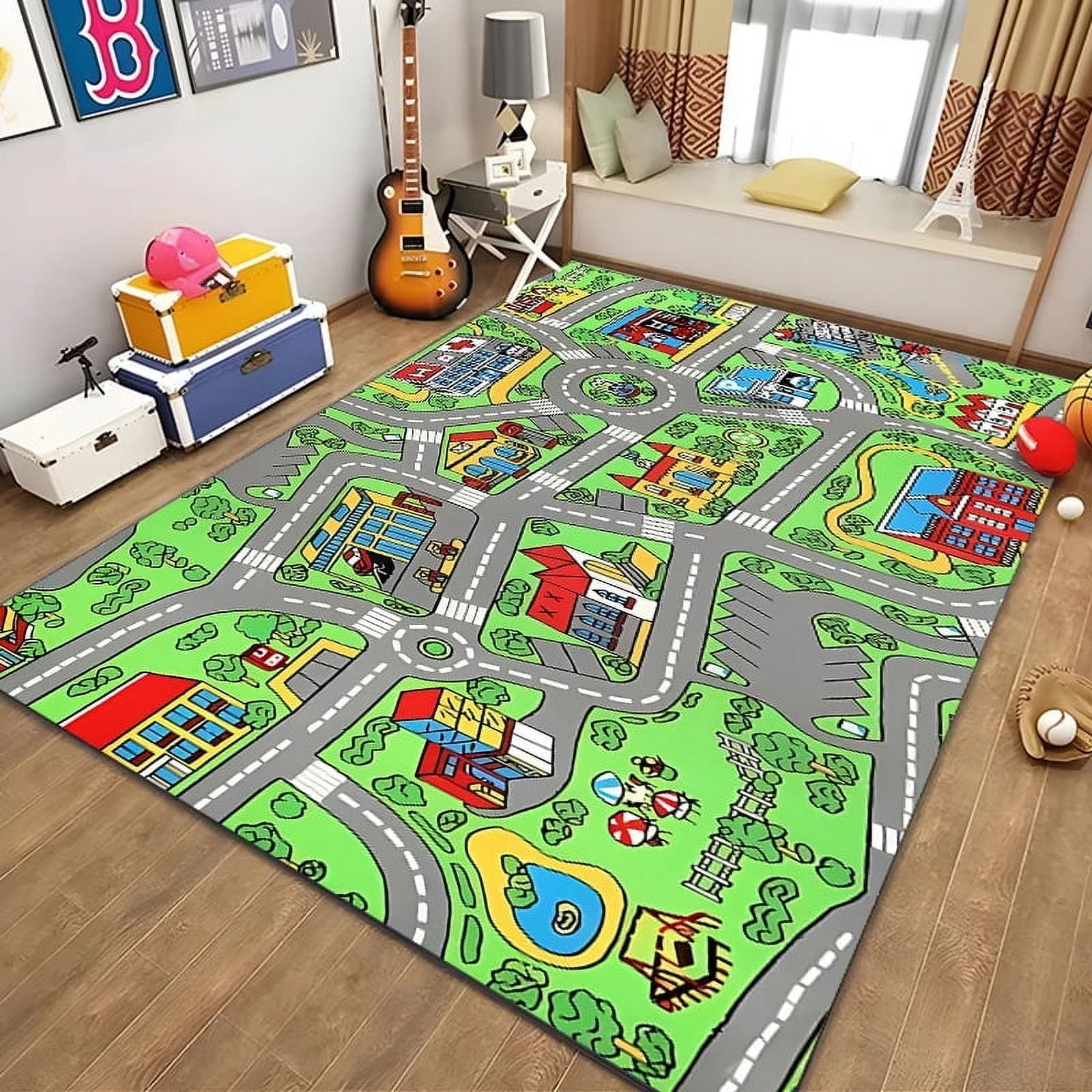 Cartoon City Map Traffic Carpet Living Room Area Rug Carpet Bedroom ...