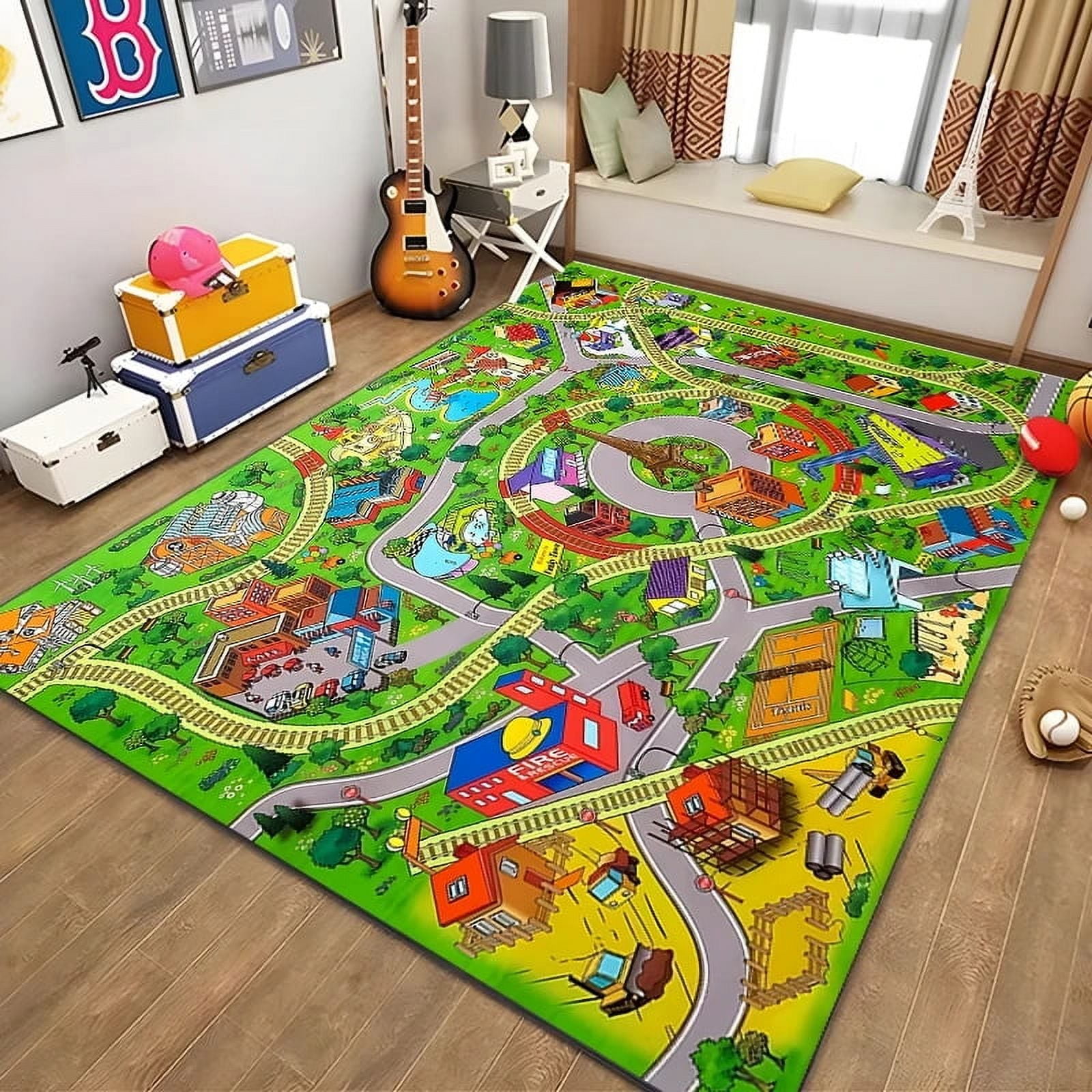 Cartoon City Map Traffic Carpet Living Room Area Rug Carpet Bedroom ...