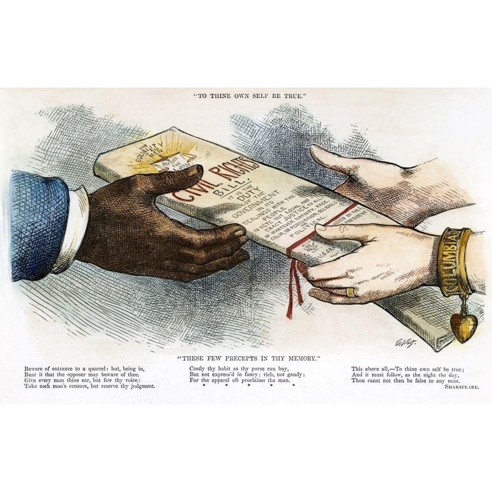 Cartoon Civil Rights 1875. N'To Thine Own Self Be True.' Color ...