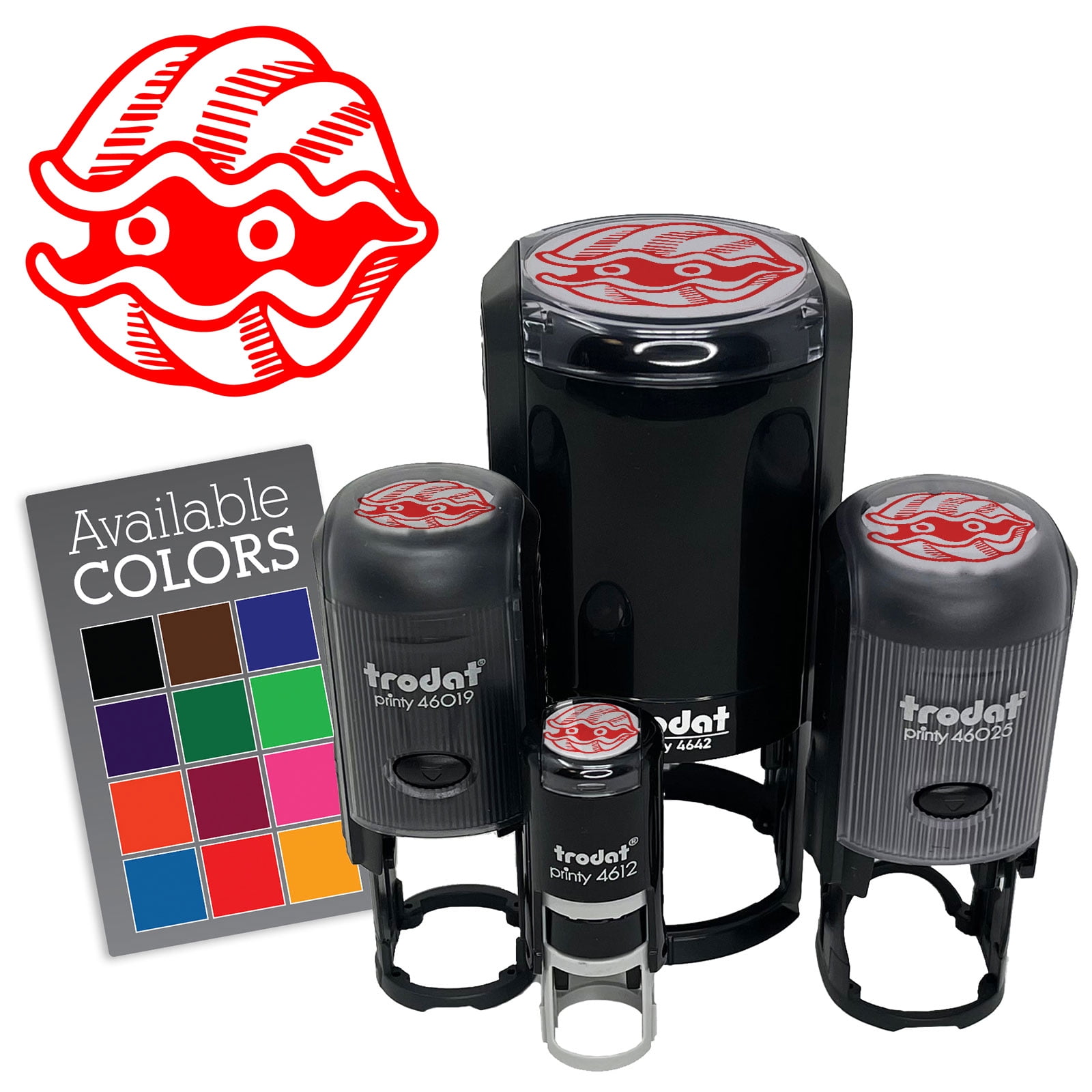 Cartoon Clam Shell Shellfish Peeking Self-Inking Rubber Stamp for ...