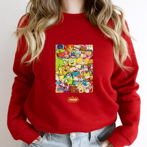 Cartoon Classic 90s Characters Funny Graphic SW16011 Unisex Sweatshirt ...