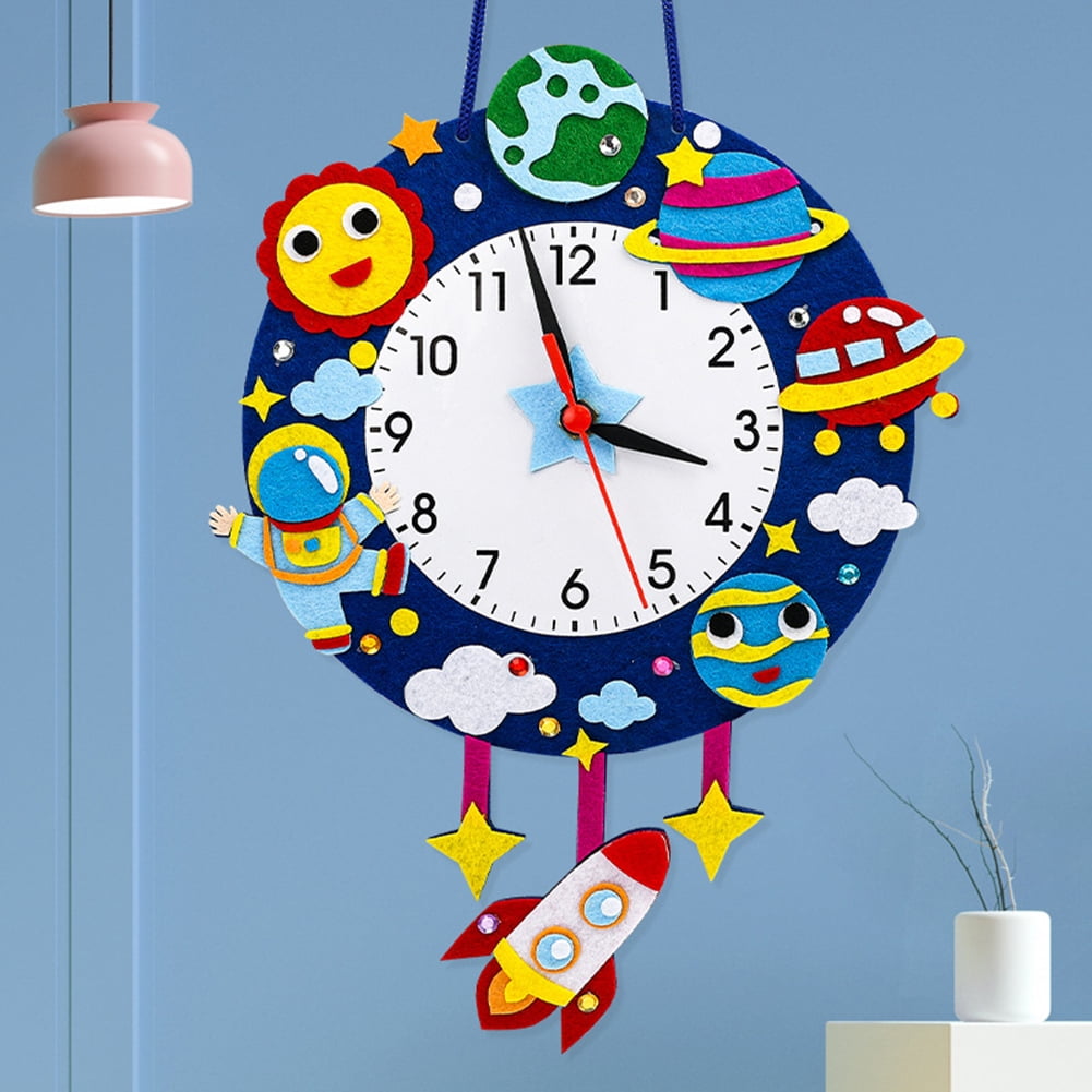 Cartoon Clock Toys Children Diy Cognition Clocks Early Educational Toys ...