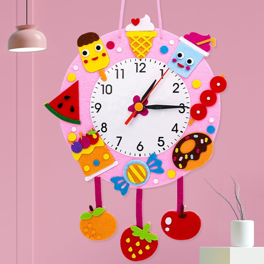 Cartoon Clock Toys Children Diy Cognition Clocks Early Educational Toys ...