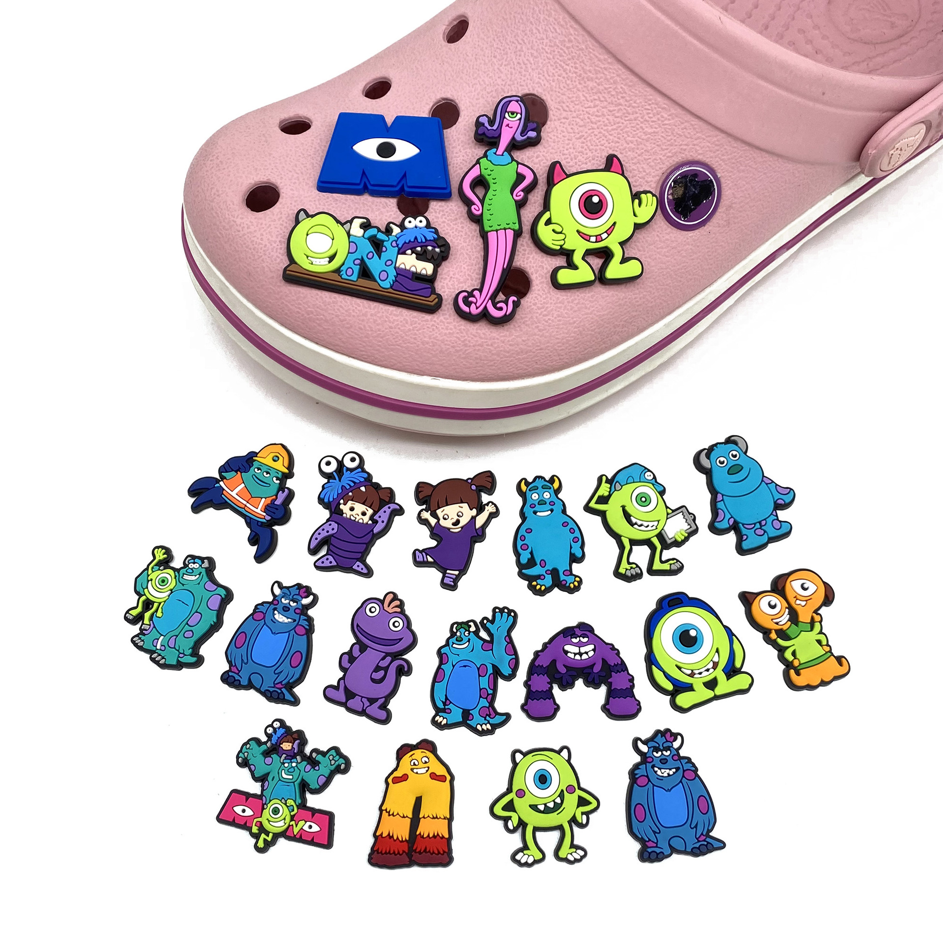 Cartoon Clogs Shoe Charms Monsters Snap-On PVC Accessories for Clog ...
