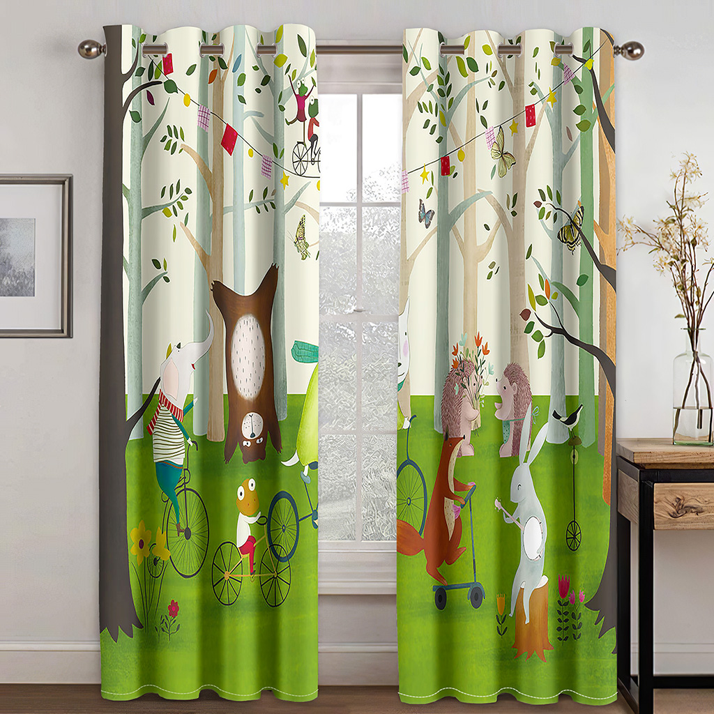 Cartoon Cloud Cute Koala Cheap Girl Window Curtains Drapes for Kids ...