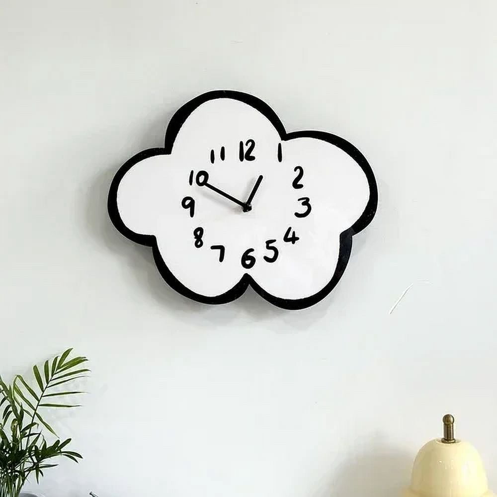 Cartoon Cloud Lamb Shaped Silent Wall Clock Living Room Children's ...