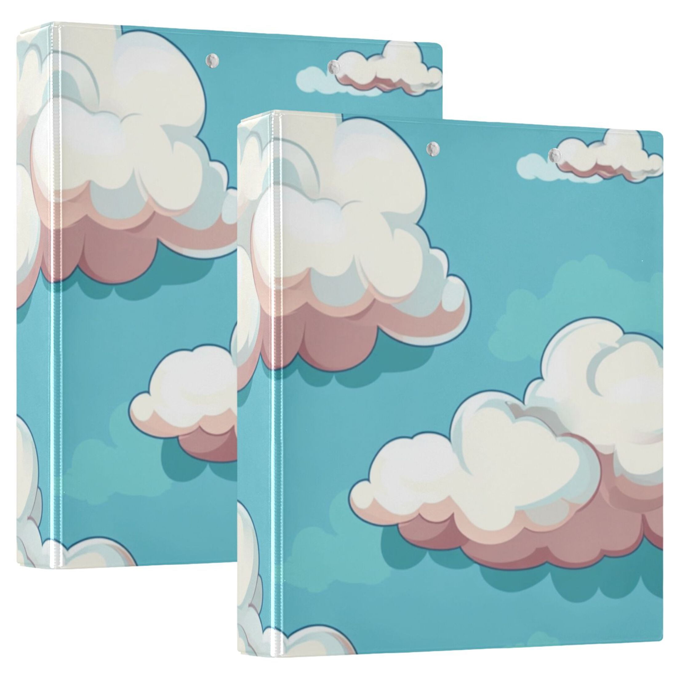 Cartoon Clouds 3 Ring Binders 1.5 inch Hardcover File Folders with ...