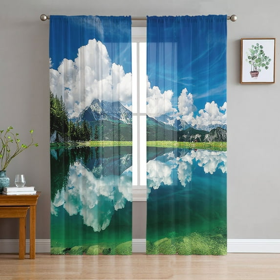 Cartoon Clouds And Stars Sheer Curtains Window Curtains for Living Room ...