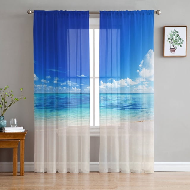 Cartoon Clouds And Stars Sheer Curtains Window Curtains for Living Room ...