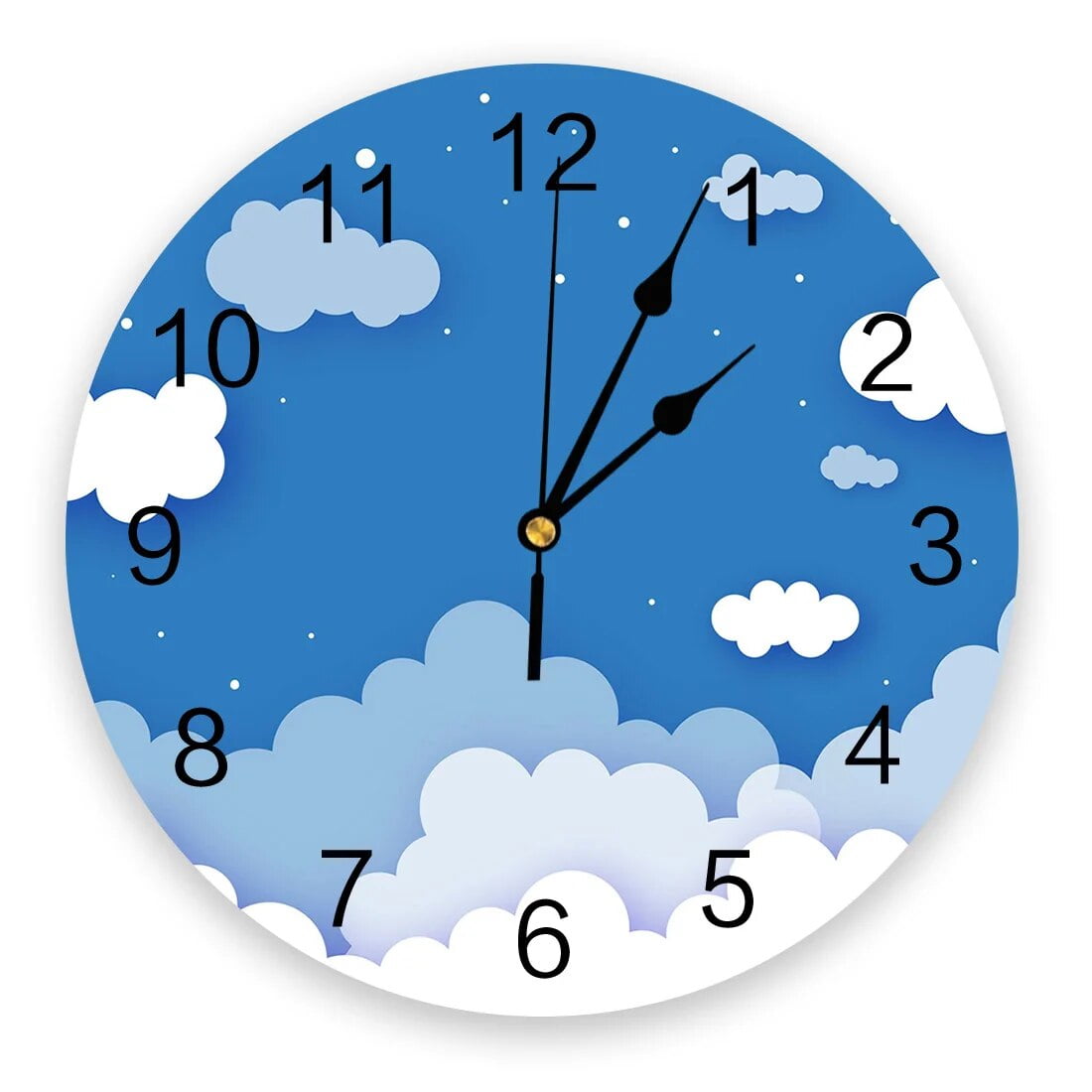 Cartoon Clouds And Stars Wall Clocks Silent Home Cafe Office Wall Decor Clocks for Kitchen Wall ...