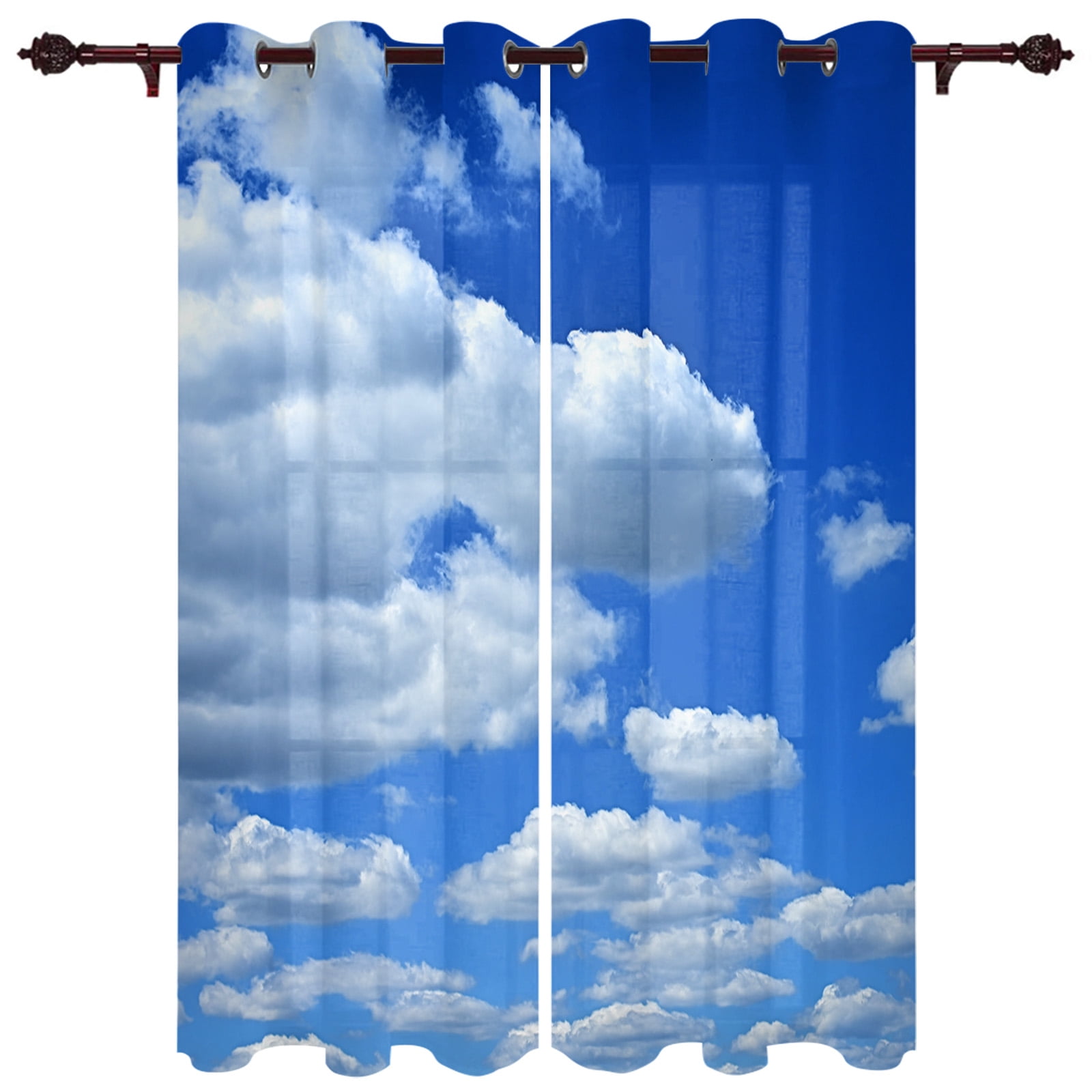 Cartoon Clouds And Stars Window Curtains for Living Room Bedroom Luxury ...