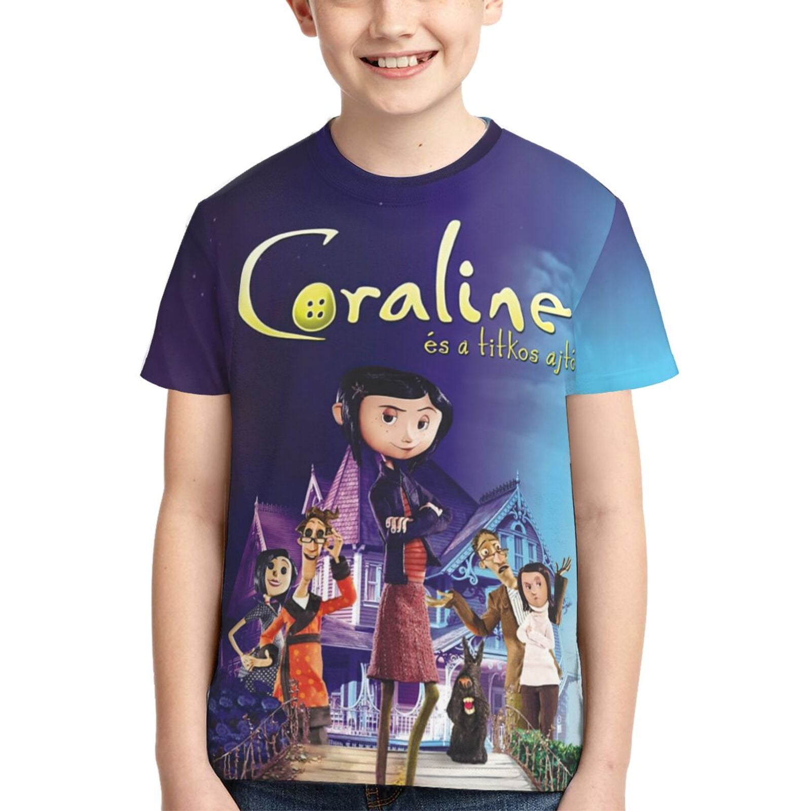Cartoon Co-ral-ine Shirt 3d Printed Short Sleeve Cartoon T-Shirts For ...