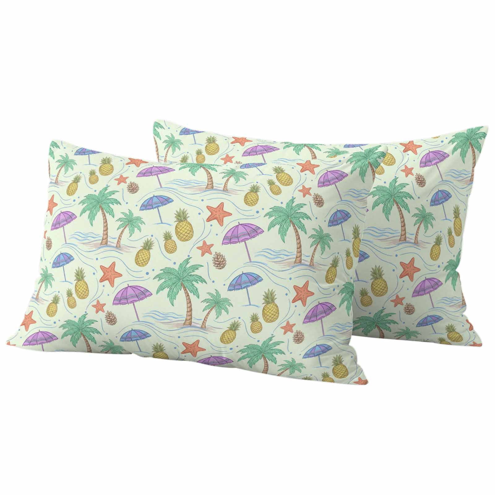 Cartoon Coconut Trees Outdoor Waterproof Pillow Covers, Summer Cute ...