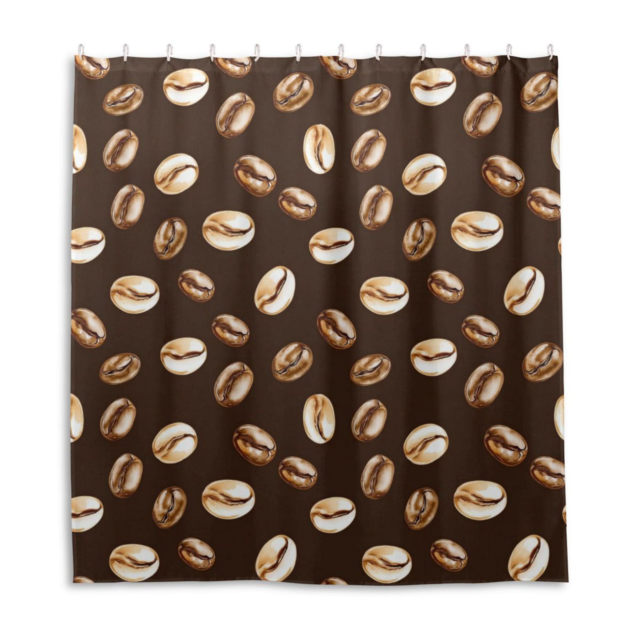 Cartoon Coffee Bean Shower Curtain Liner 66x72 Inch Waterproof Shower ...