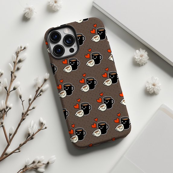 Cartoon Coffee Cup Phone Case with Cute Latte Aesthetic 17 to 11 Pro ...