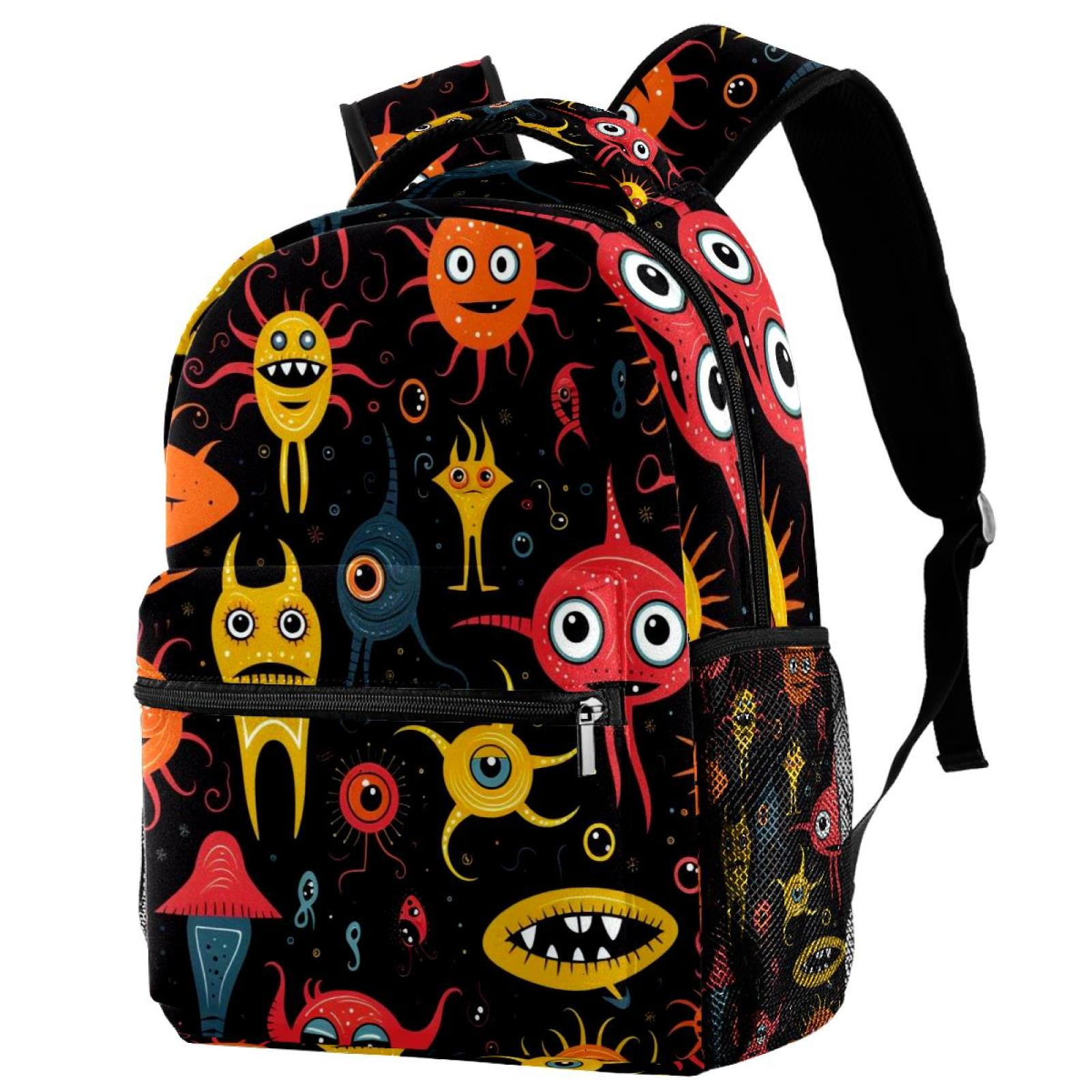 Cartoon Color Aliens Lightweight Backpacks Roomy Interior, Casual ...