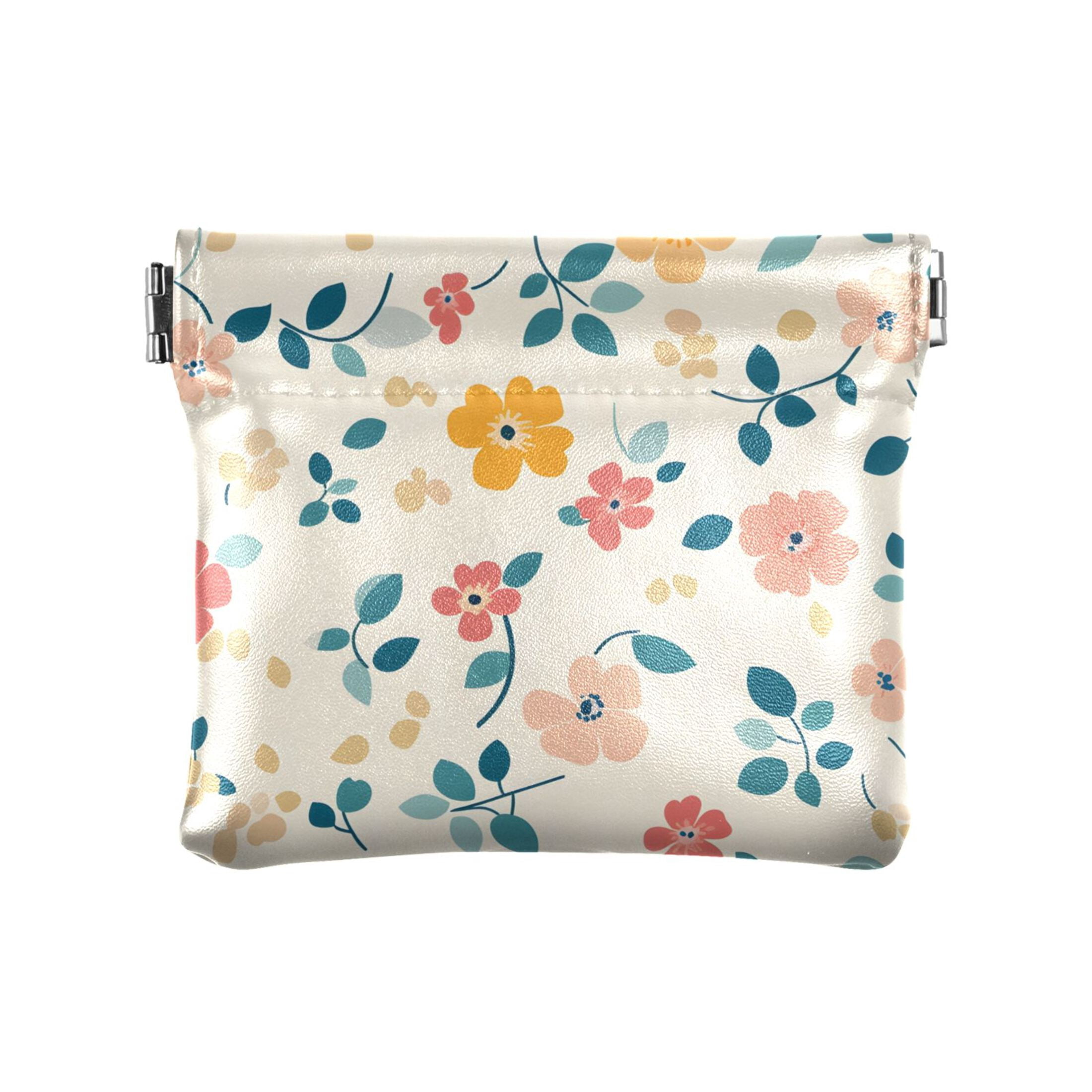 Cartoon Color Art Flower Wallet Small PU Leather Change Pouch Wallet ...