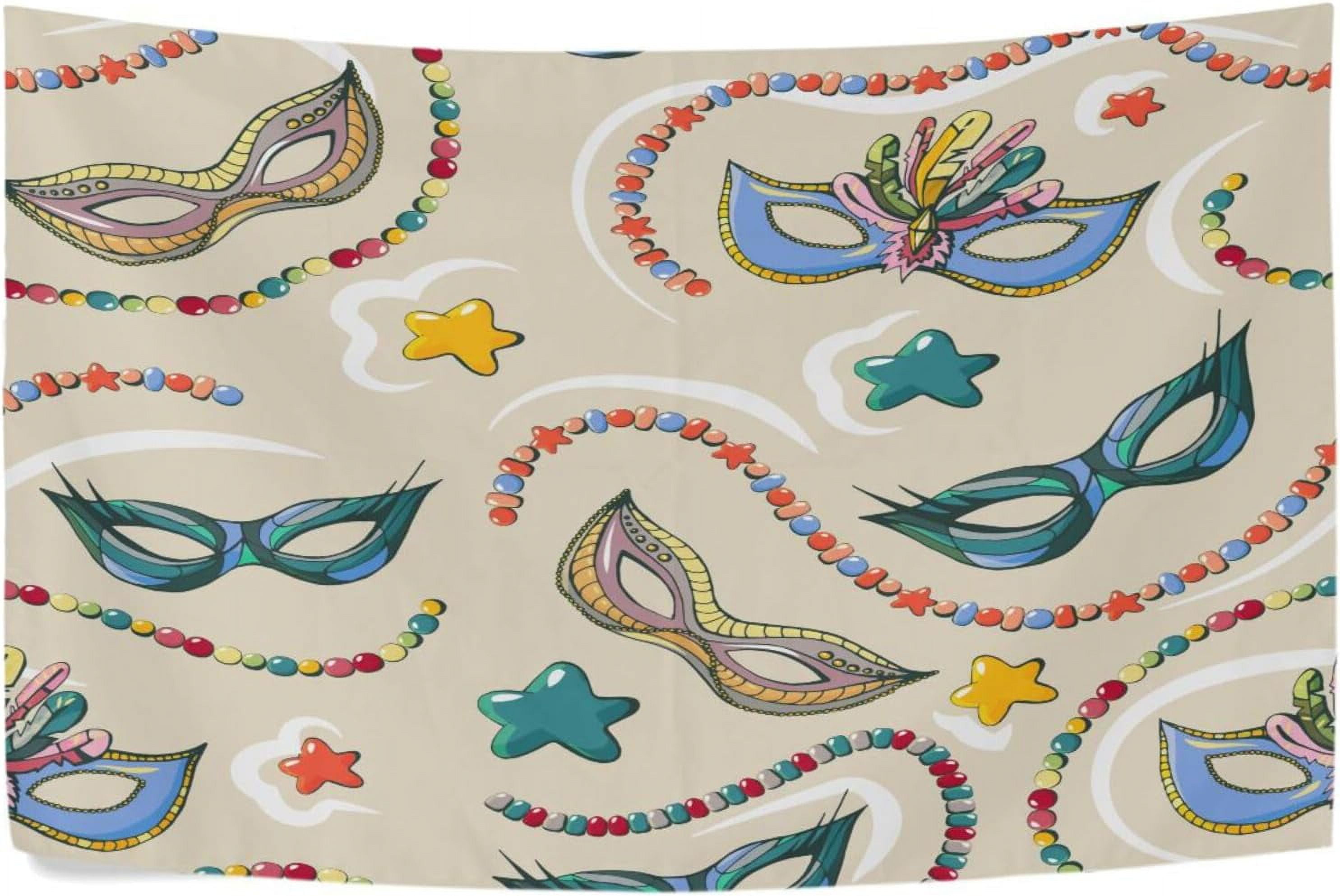 Cartoon Color Carnival Mask Tapestry Wall Hanging Tapestries Happy ...