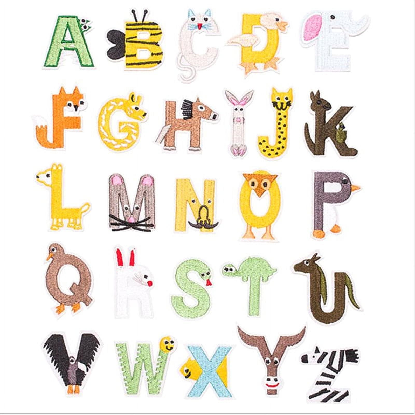 Cartoon Color Cute Alphabet Iron on Biker Applique Patches for Clothing ...