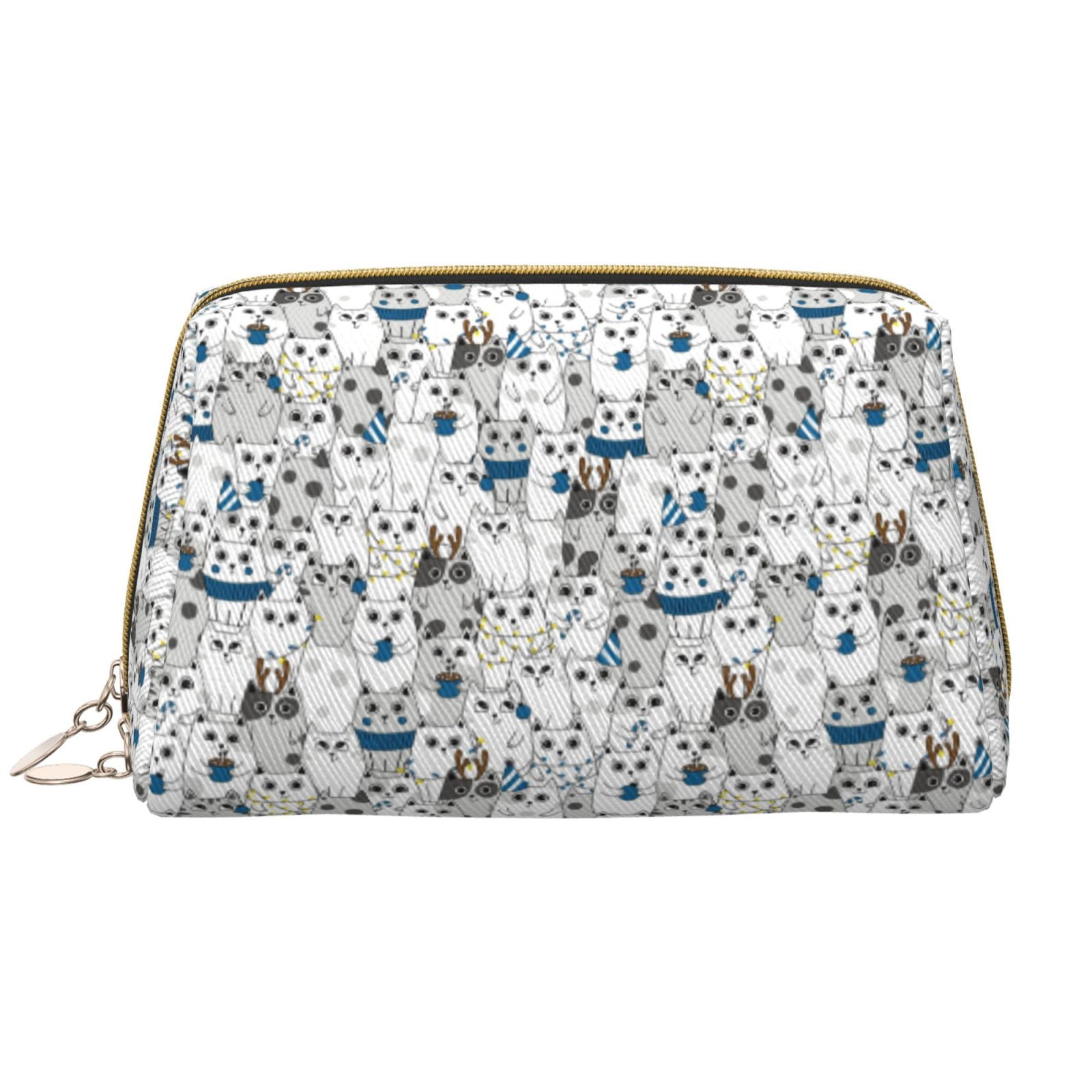 Cartoon Color Cute Cat Makeup Bag, Large Capacity Cosmetic Bag Portable ...