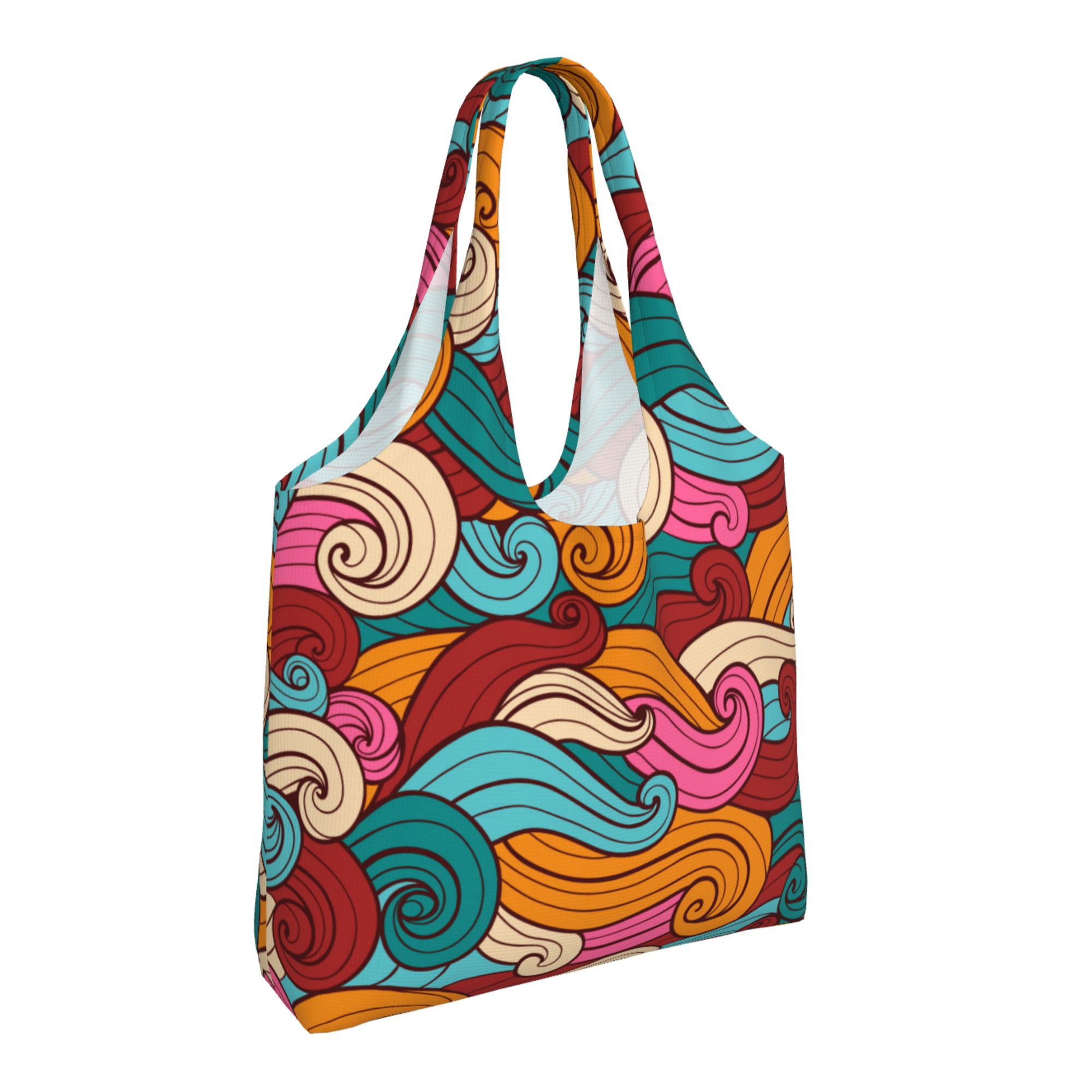 Cartoon Color Spray Background Canvas Tote Pocket For Women,Totes Bag ...