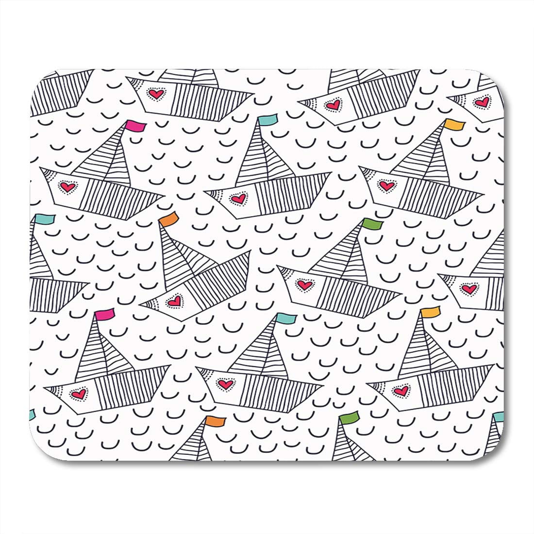 Cartoon Colorful Abstract Boats Romantic Pink Beauty Color Mousepad ...